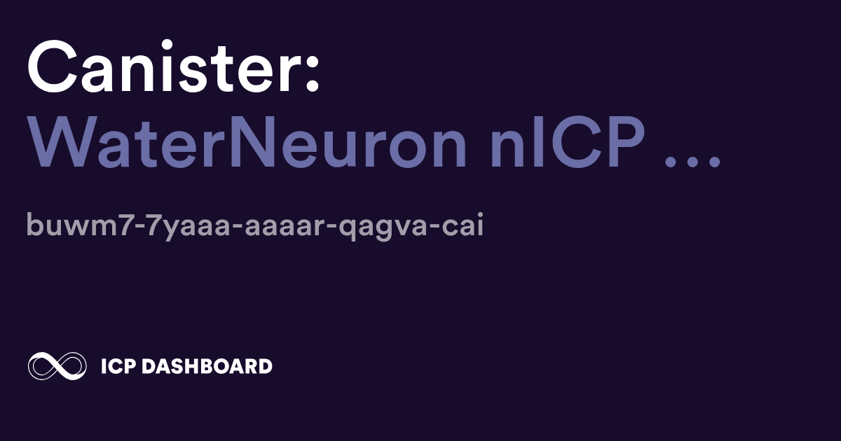 Canister: WaterNeuron nICP Ledger - ICP Dashboard