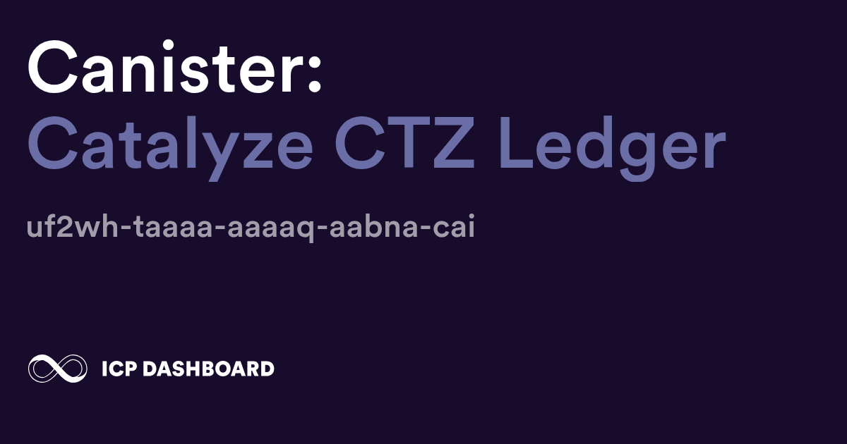 Canister: Catalyze Ledger - ICP Dashboard