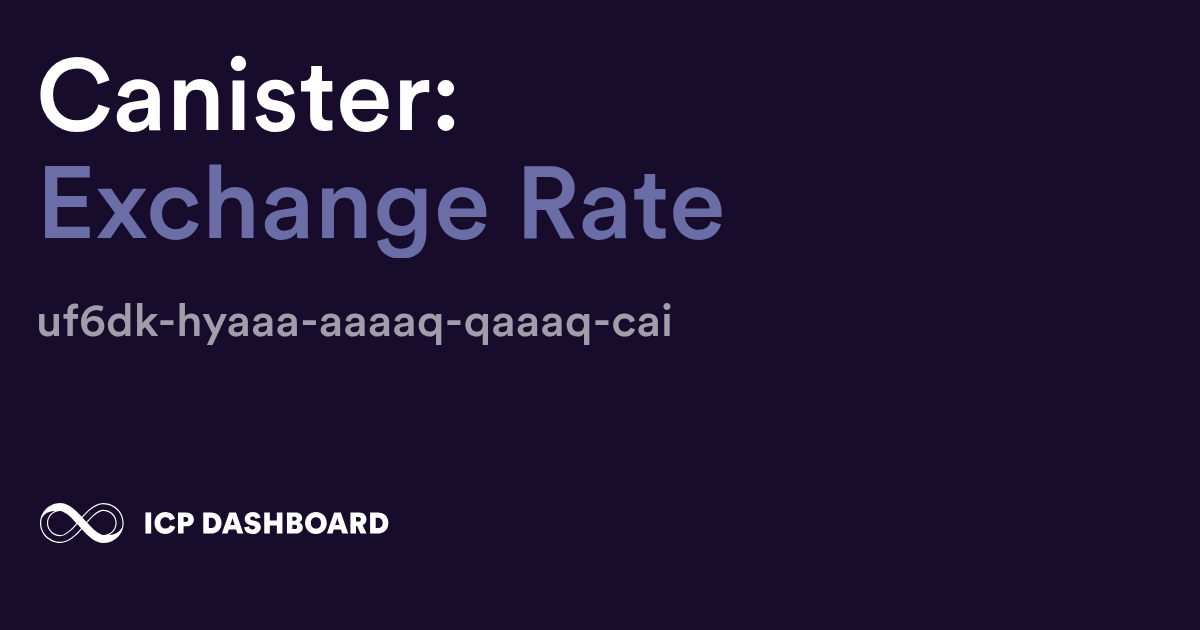 Canister: Exchange Rate - ICP Dashboard