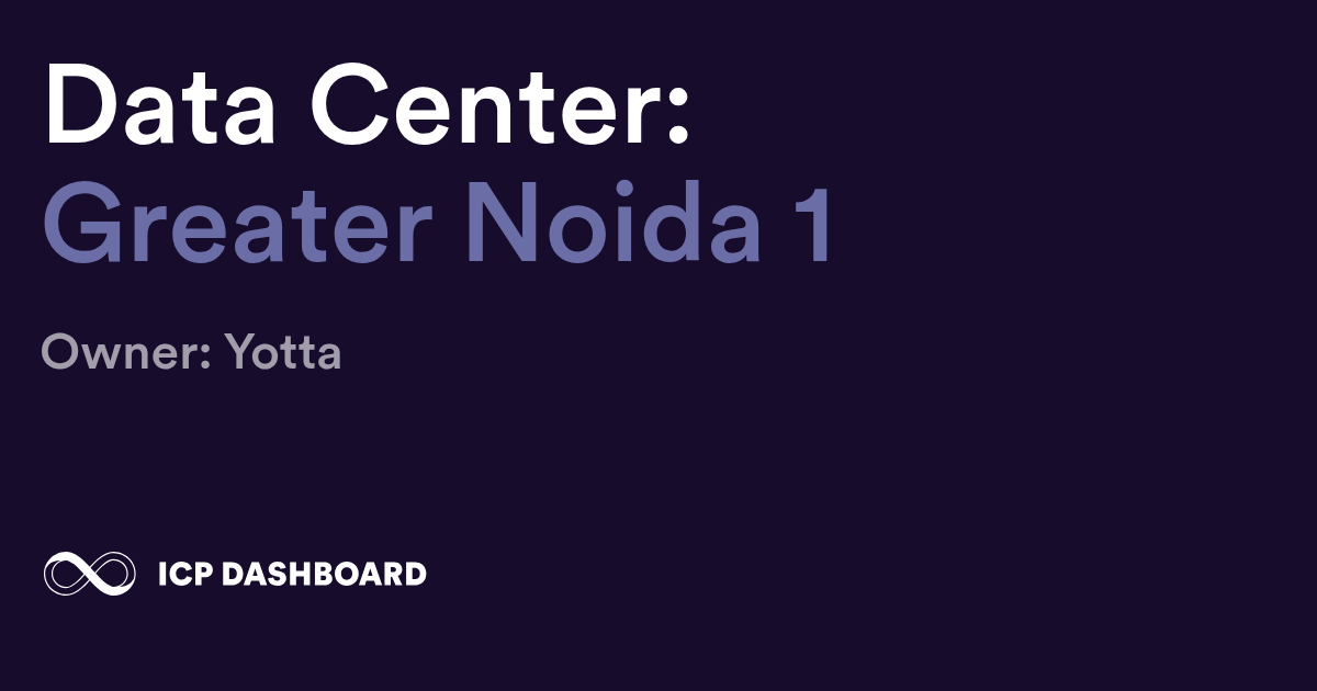 Data Center: Greater Noida 1 - ICP Dashboard