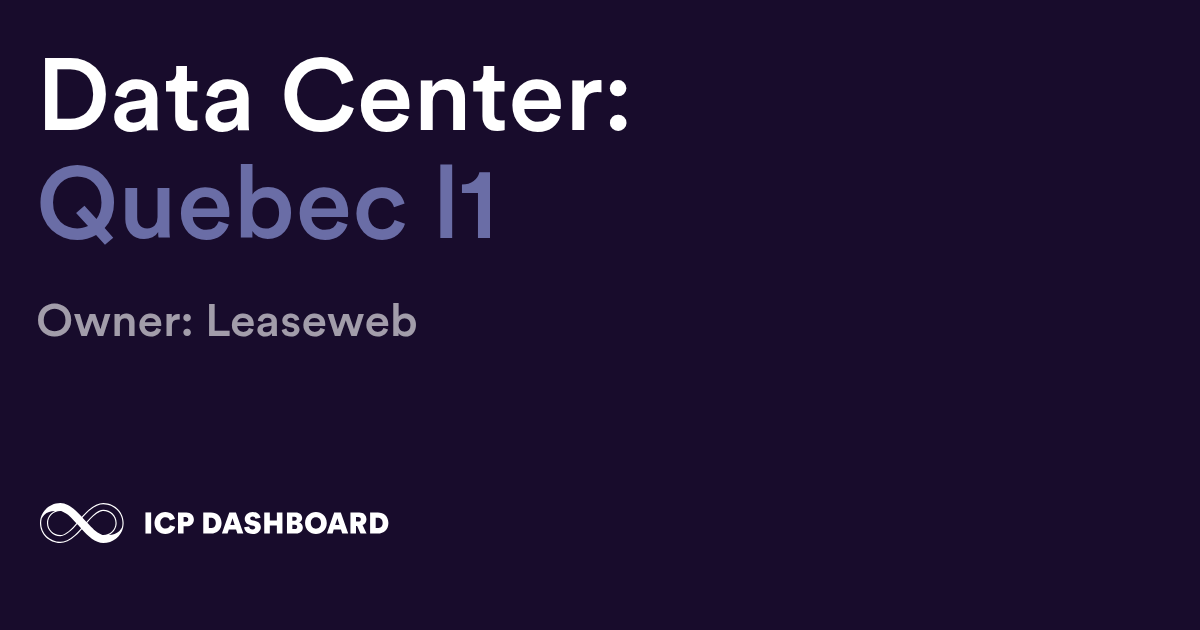 Data Center: Quebec l1 - IC Dashboard