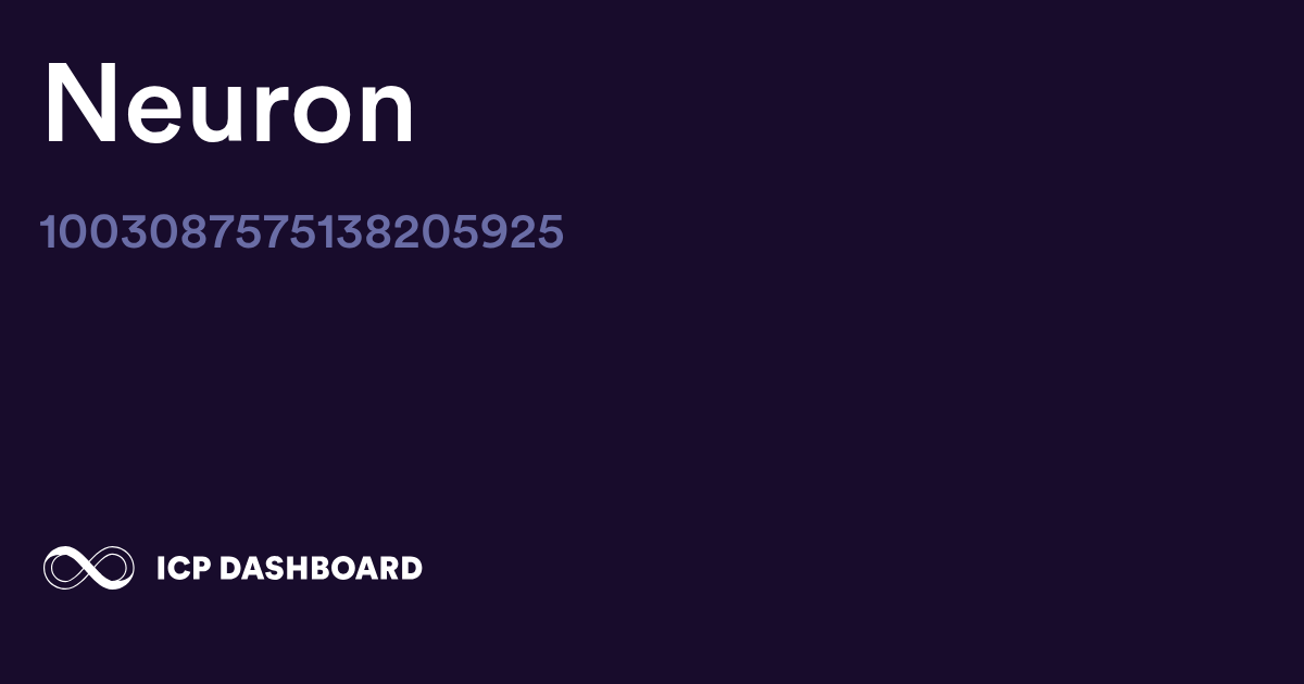 Neuron: 1003087575138205925 - ICP Dashboard