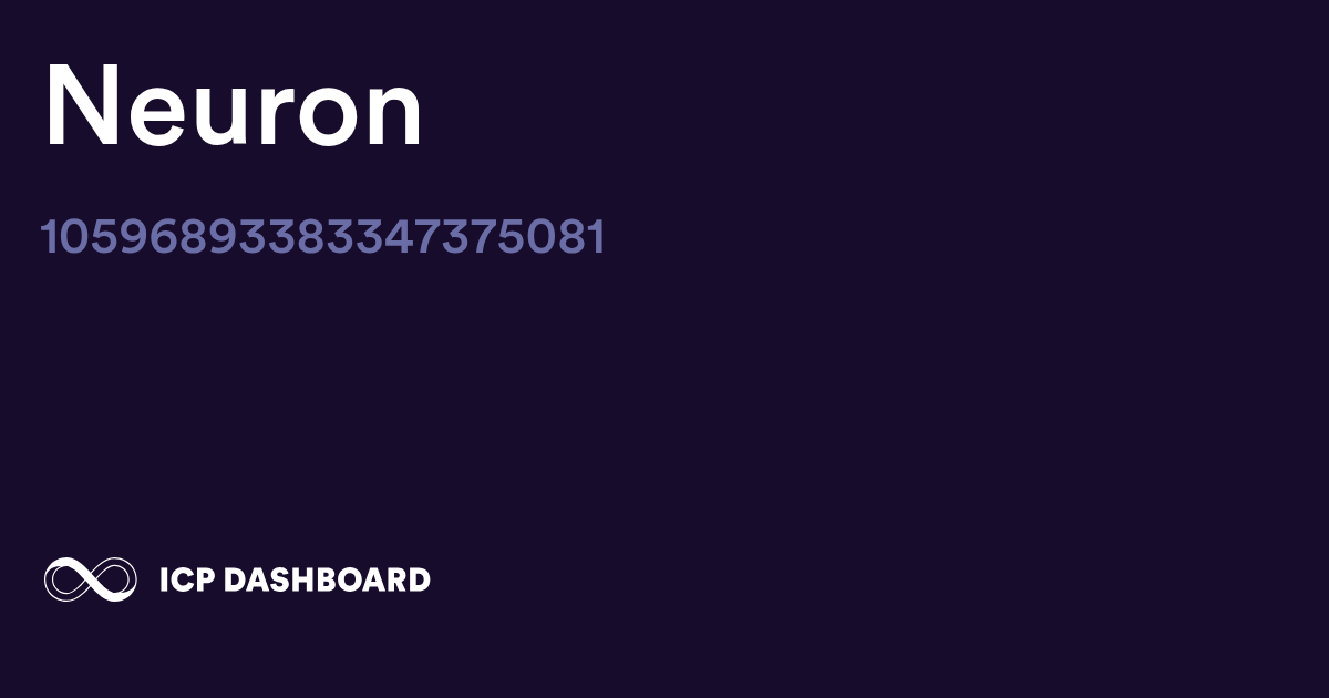 Neuron: 10596893383347375081 - ICP Dashboard