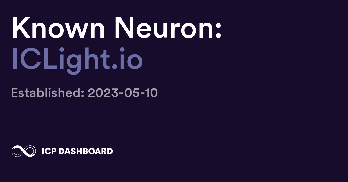 Neuron: ICLight.io - ICP Dashboard