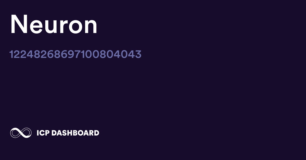 Neuron: 12248268697100804043 - ICP Dashboard
