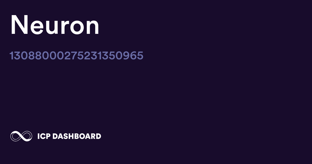 Neuron: 13088000275231350965 - ICP Dashboard