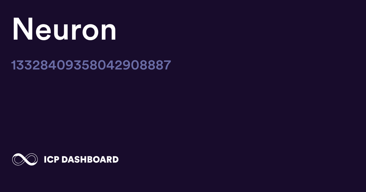 Neuron: 13328409358042908887 - ICP Dashboard