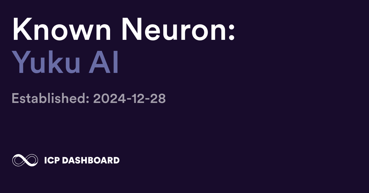 Neuron: Yuku AI - ICP Dashboard