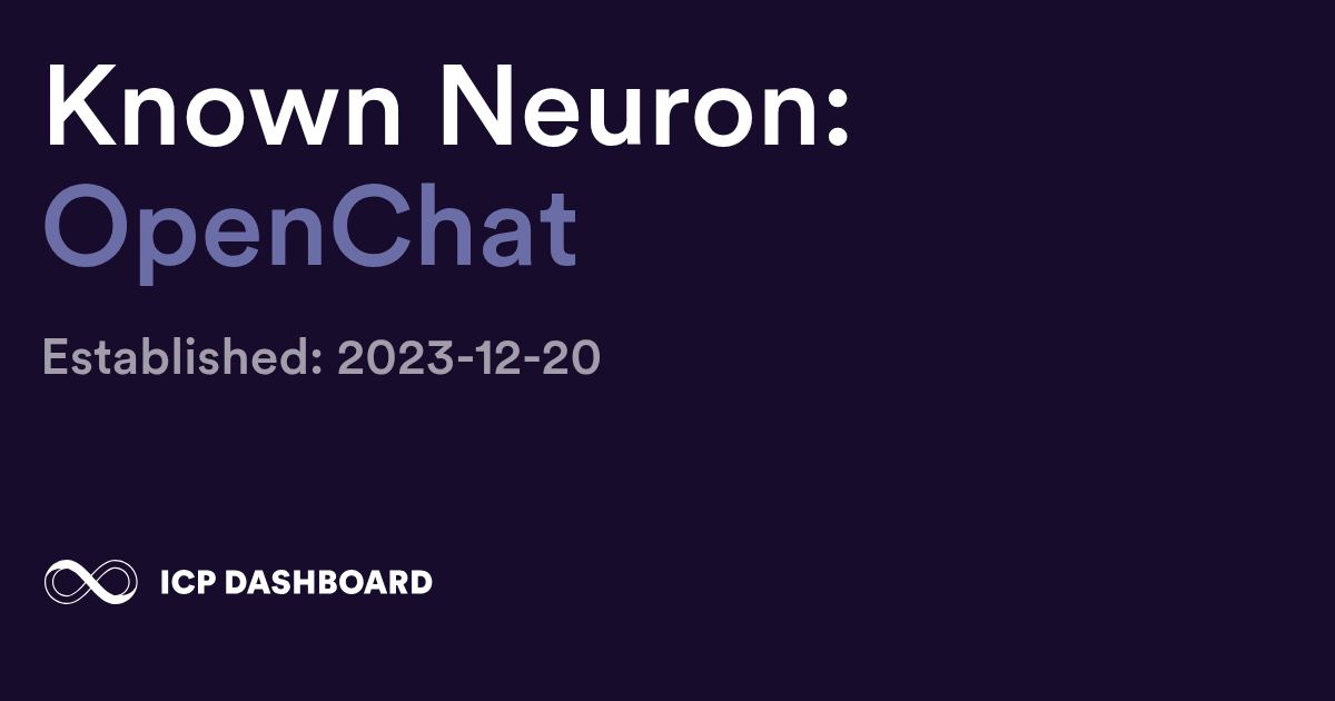 Neuron: OpenChat - ICP Dashboard