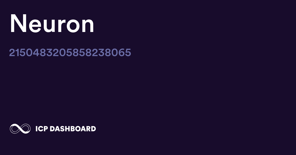 Neuron: 2150483205858238065 - ICP Dashboard