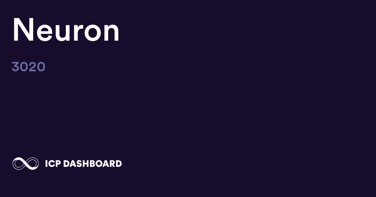 Neuron: 3020 - ICP Dashboard