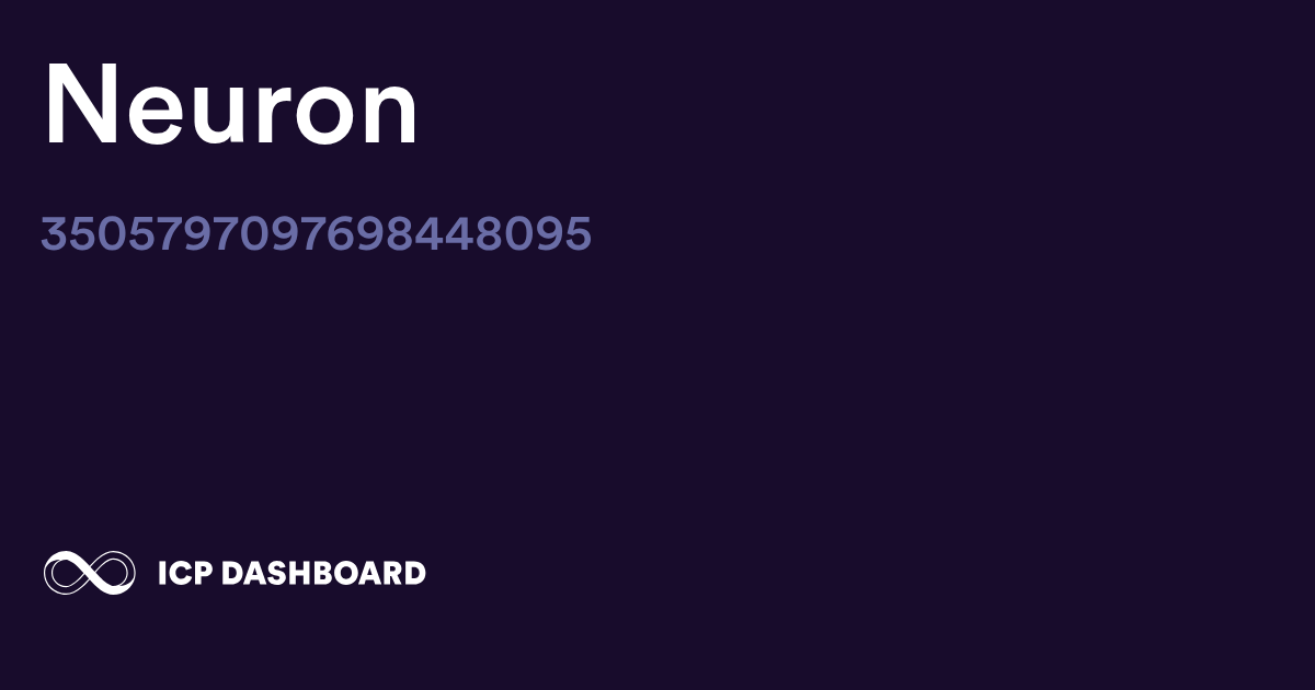 Neuron: 3505797097698448095 - ICP Dashboard