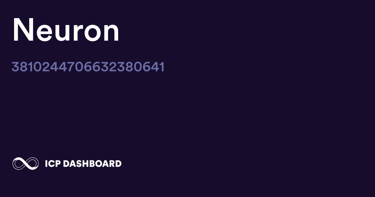 Neuron: 3810244706632380641 - ICP Dashboard