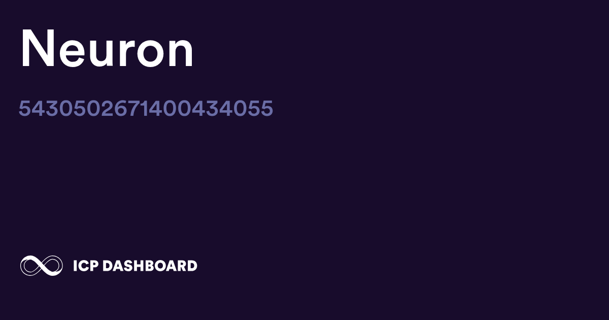 Neuron: 5430502671400434055 - ICP Dashboard