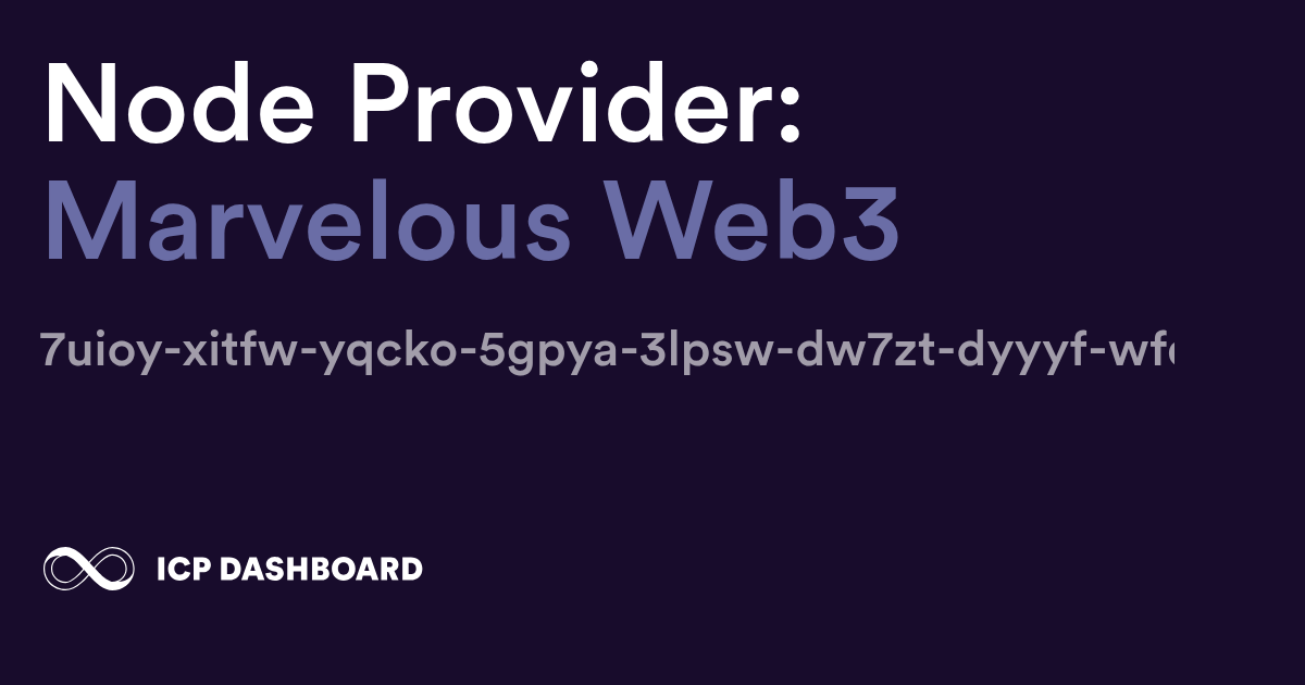 Node Provider: Marvelous Web3 - ICP Dashboard