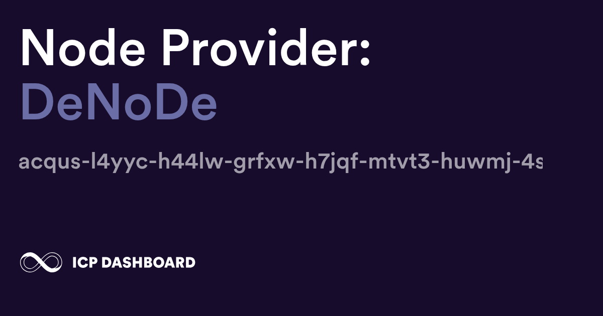 Node Provider: DeNoDe - ICP Dashboard