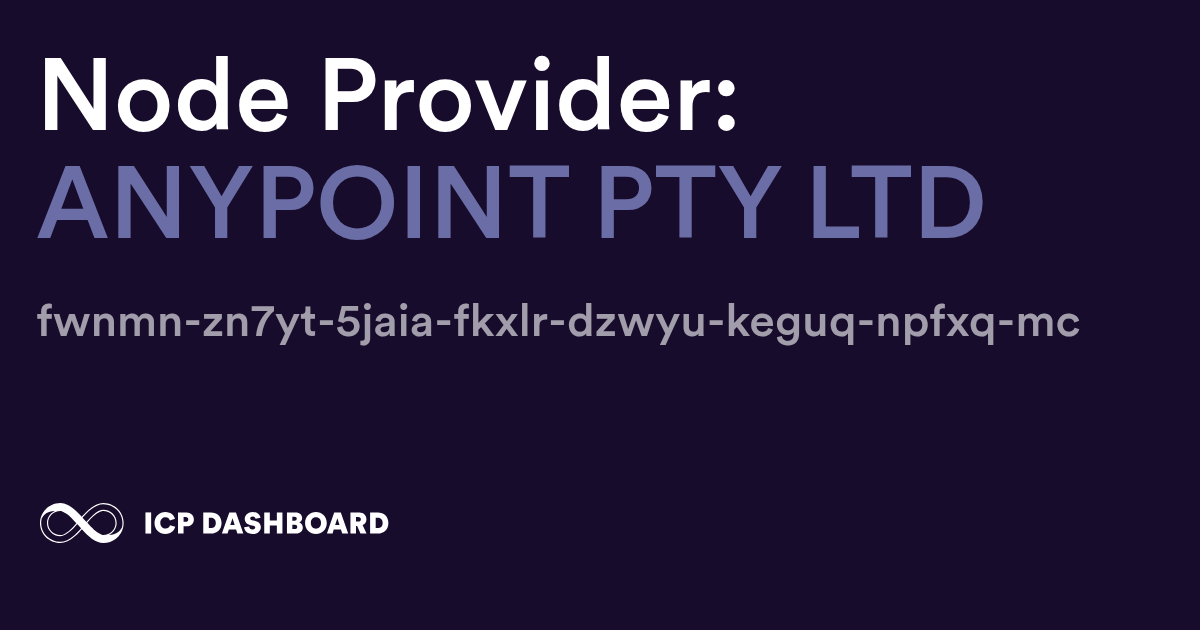 Node Provider: ANYPOINT PTY LTD - ICP Dashboard