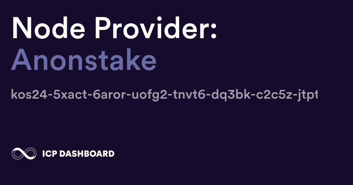 Node Provider: Anonstake - ICP Dashboard