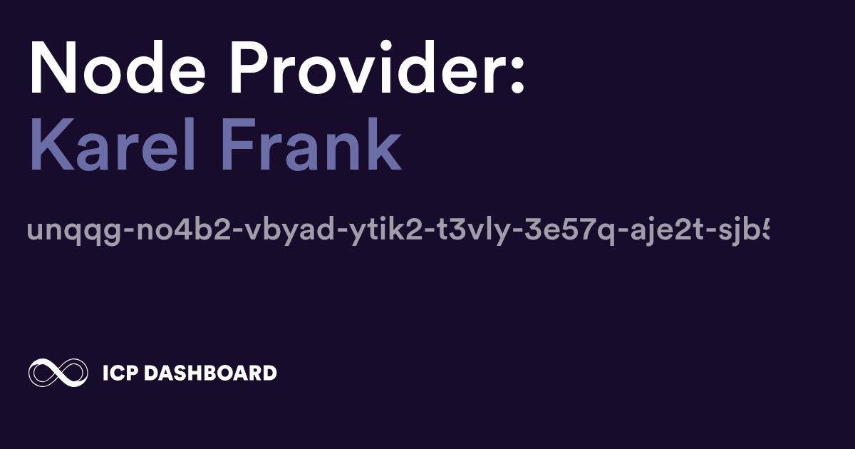 Node Provider: Karel Frank - ICP Dashboard