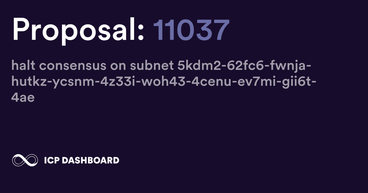 Proposal: 11037 - ICP Dashboard