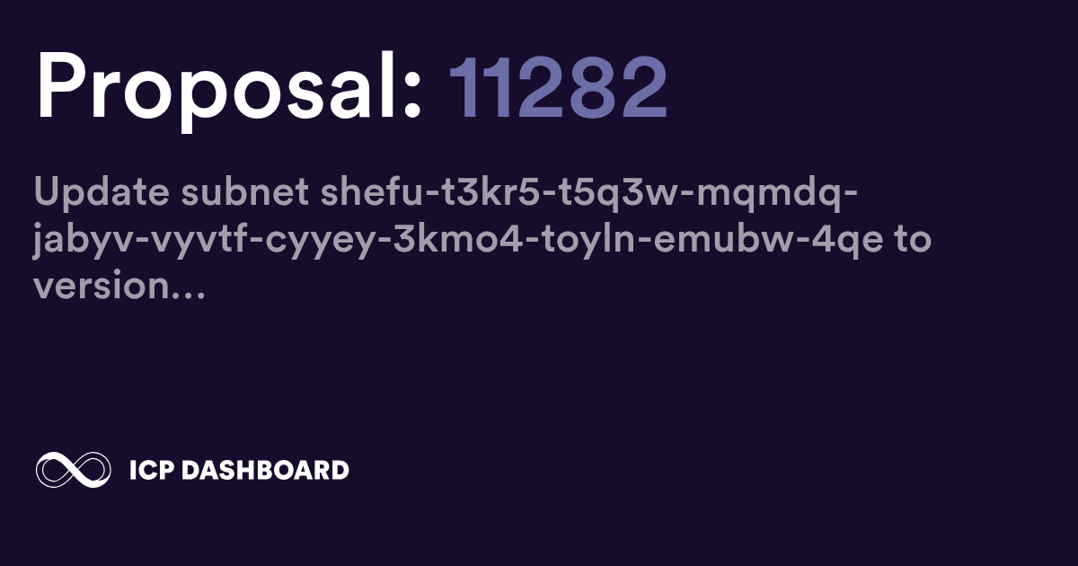 Proposal: 11282 - ICP Dashboard