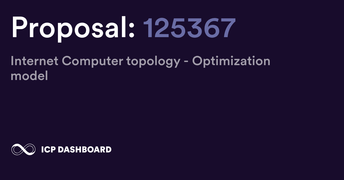Proposal: 125367 - ICP Dashboard