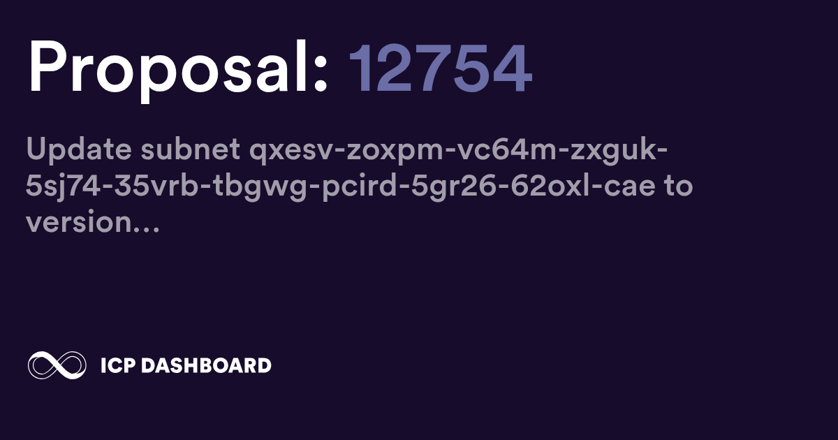 Proposal: 12754 - ICP Dashboard