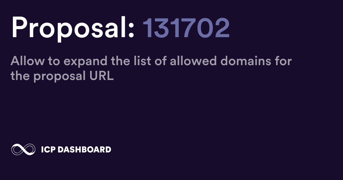 Proposal: 131702 - ICP Dashboard