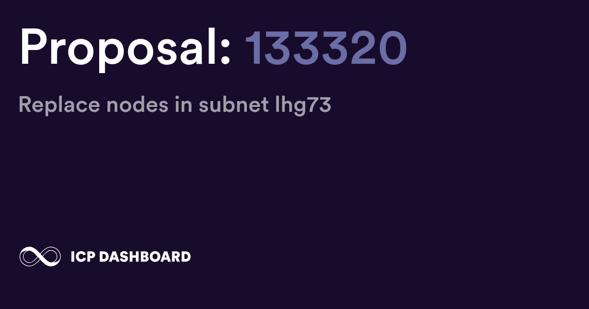 Proposal: 133320 - ICP Dashboard