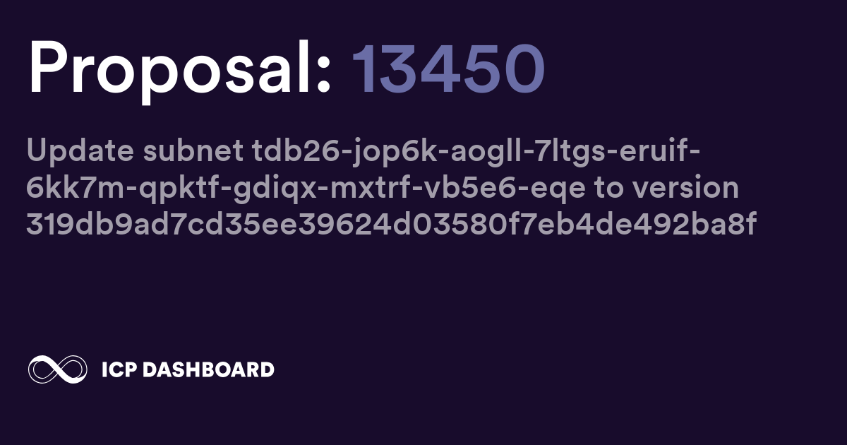 Proposal: 13450 - ICP Dashboard