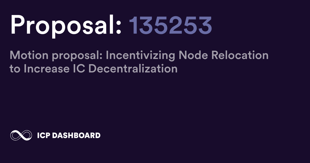 Proposal: 135253 - ICP Dashboard