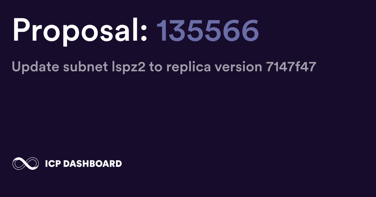 Proposal: 135566 - ICP Dashboard
