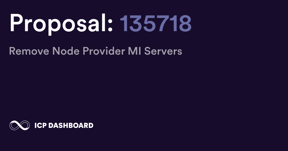 Proposal: 135718 - ICP Dashboard