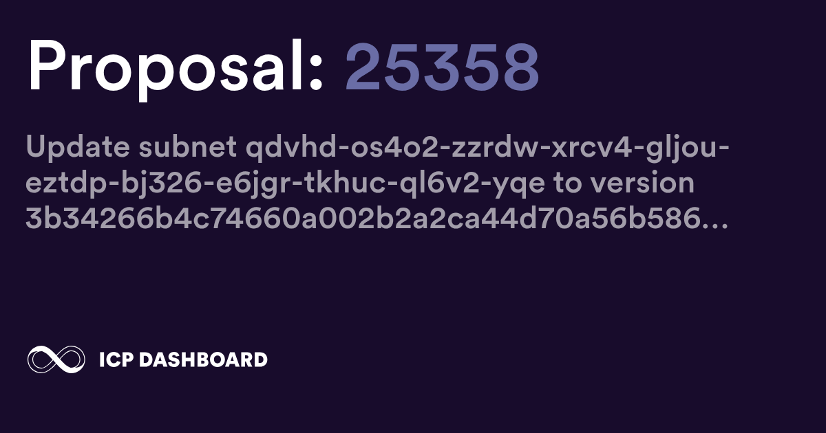 Proposal: 25358 - ICP Dashboard