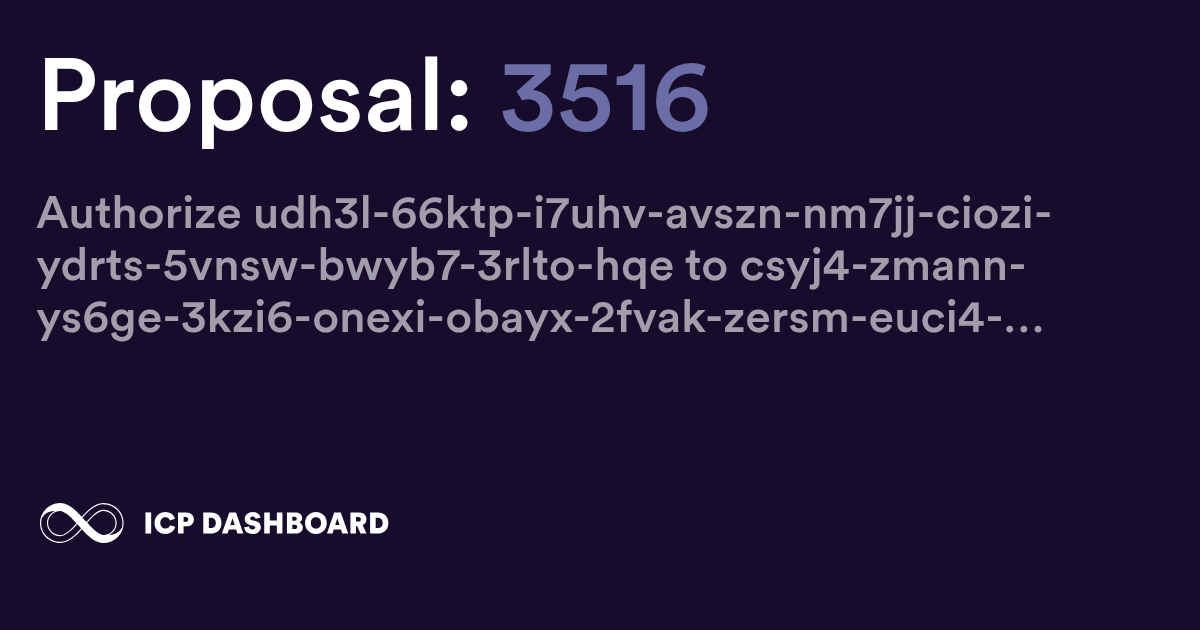 Proposal: 3516 - ICP Dashboard