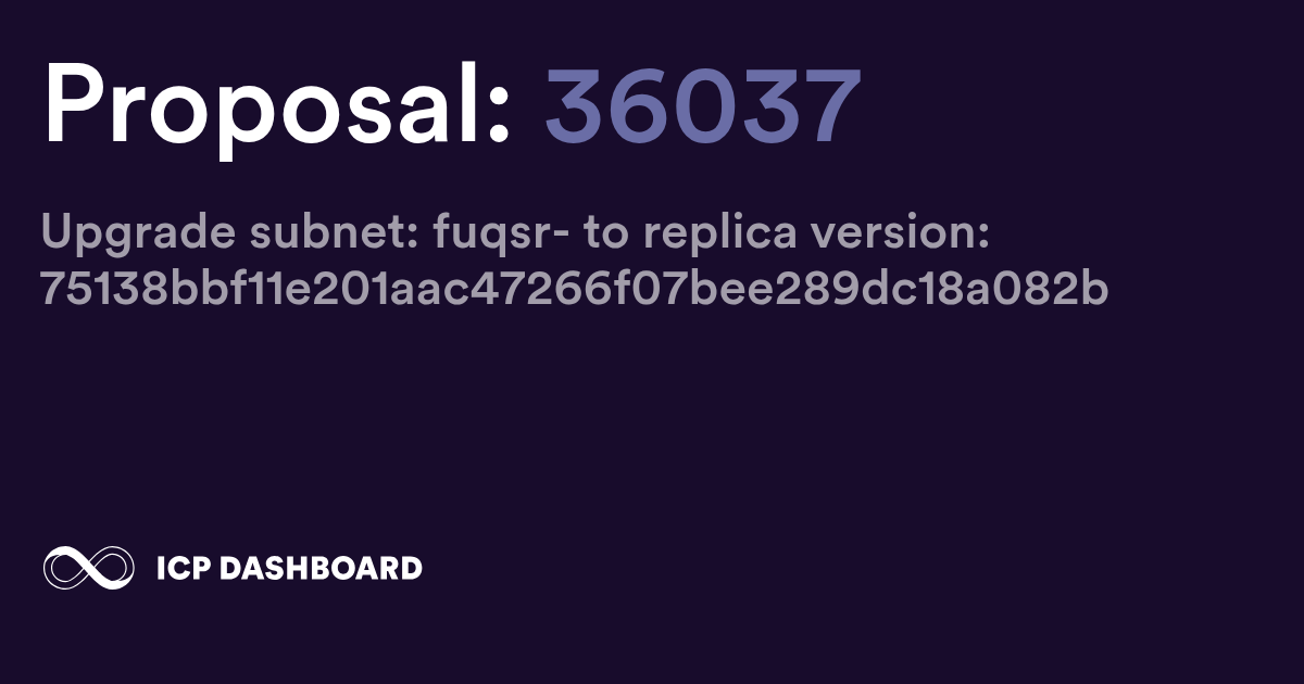 Proposal: 36037 - ICP Dashboard