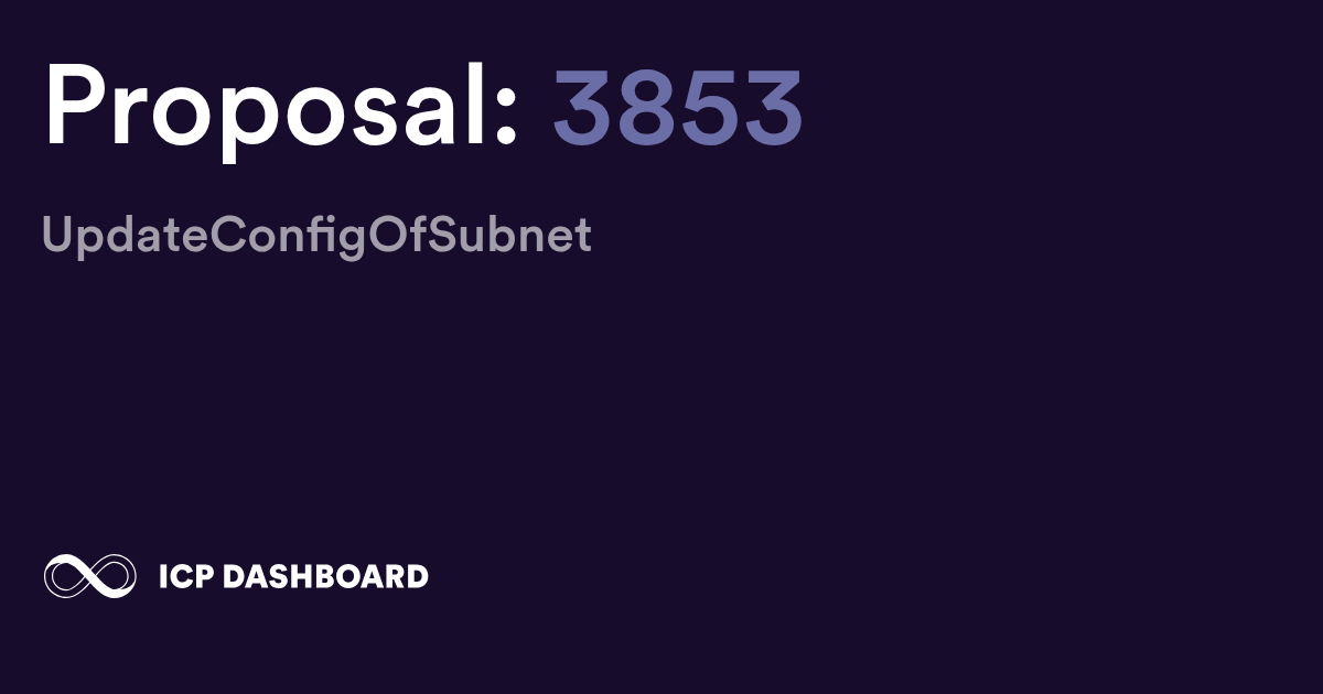 Proposal: 3853 - ICP Dashboard