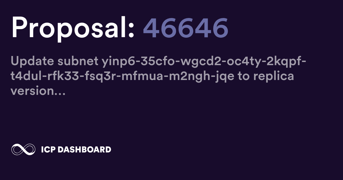 Proposal: 46646 - ICP Dashboard
