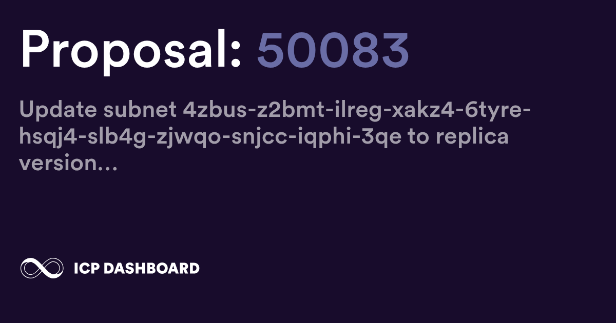 Proposal: 50083 - ICP Dashboard