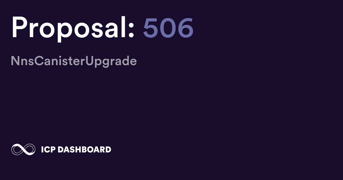 Proposal: 506 - ICP Dashboard