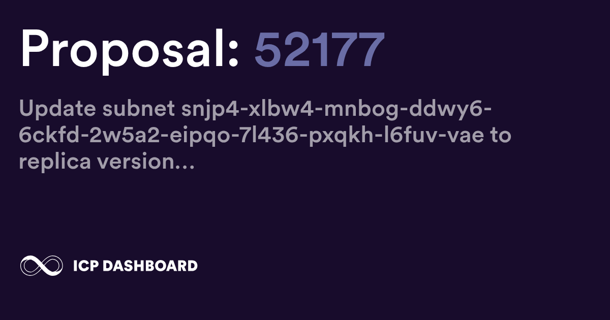 Proposal: 52177 - ICP Dashboard