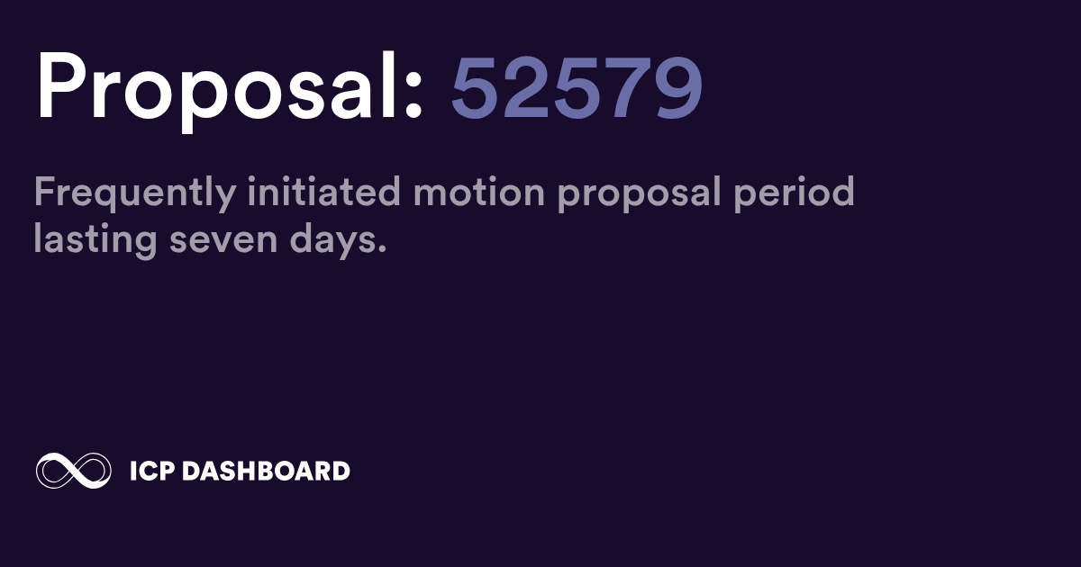 Proposal: 52579 - IC Dashboard