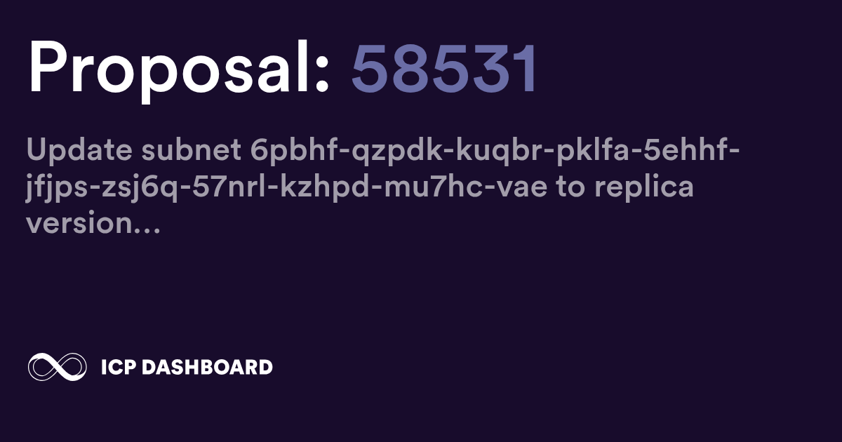 Proposal: 58531 - ICP Dashboard
