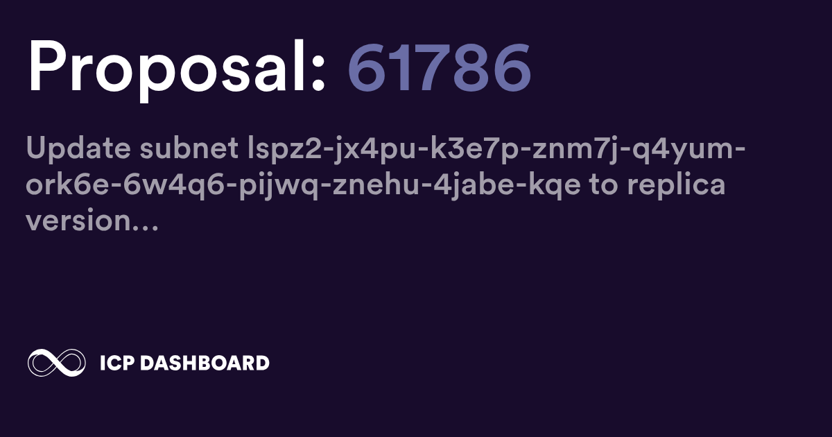 Proposal: 61786 - ICP Dashboard