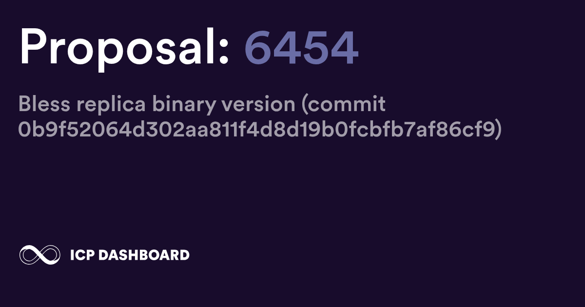 Proposal: 6454 - ICP Dashboard