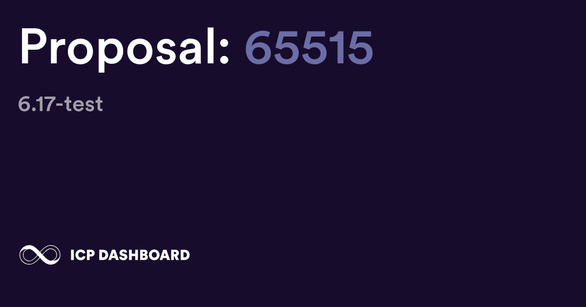 Proposal: 65515 - ICP Dashboard