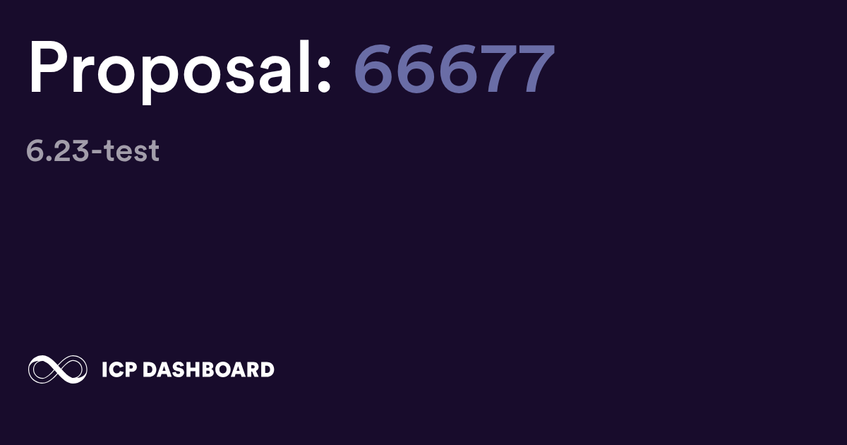 Proposal: 66677 - ICP Dashboard