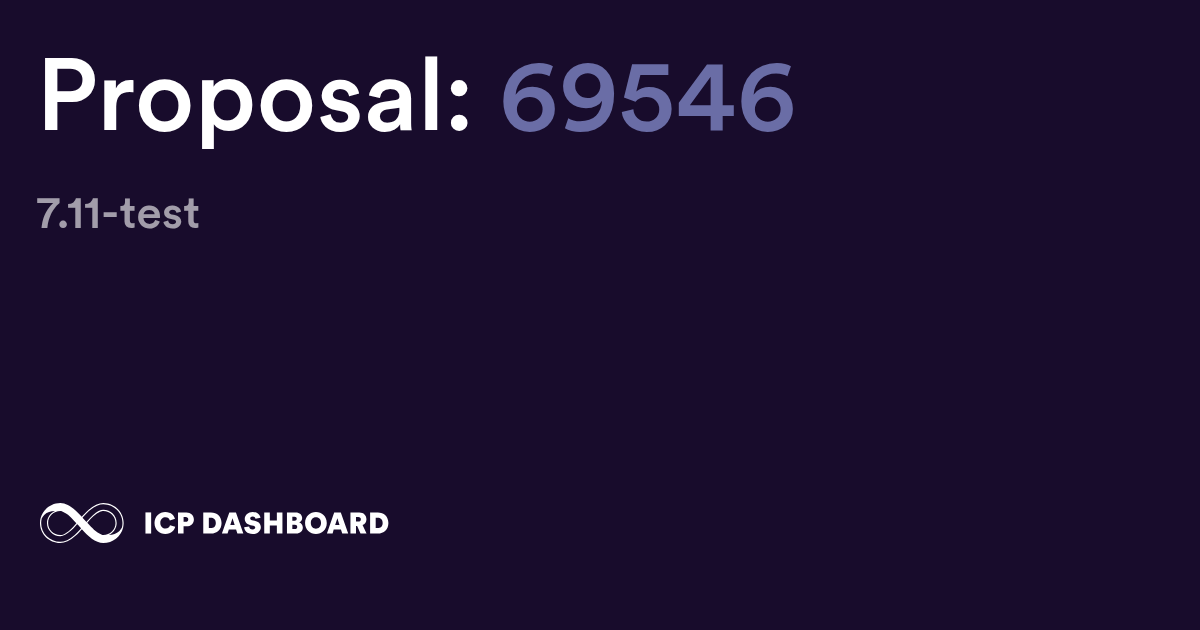 Proposal: 69546 - ICP Dashboard