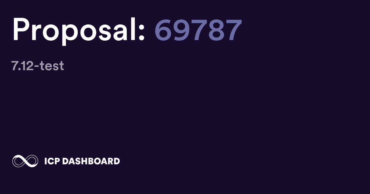 Proposal: 69787 - ICP Dashboard