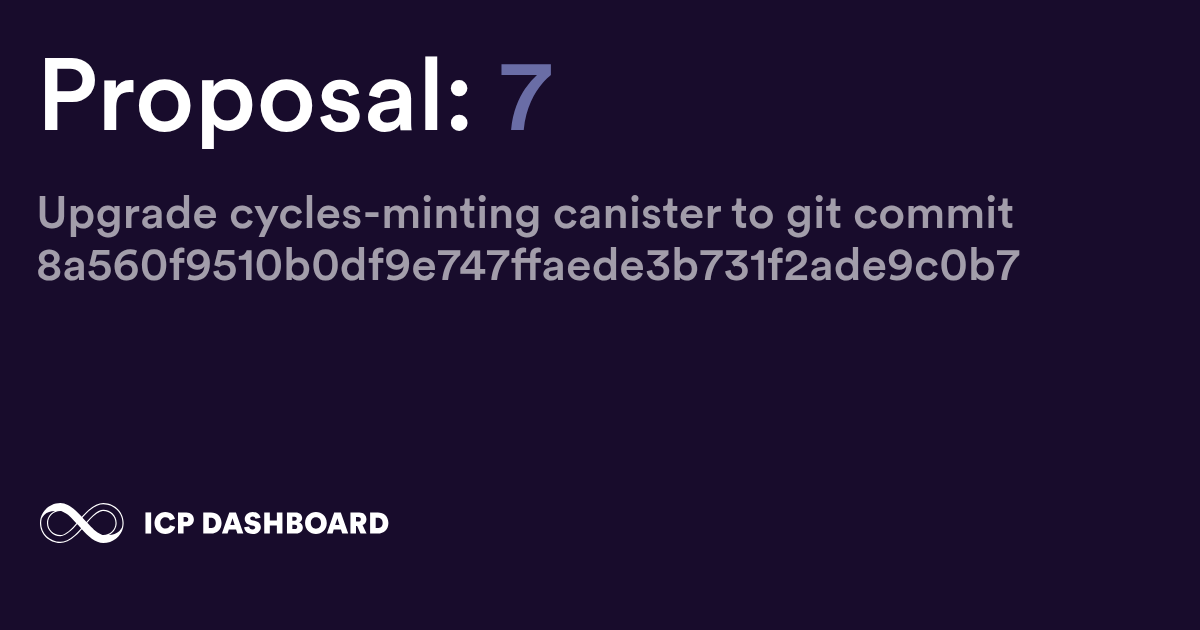 Proposal: 7 - ICP Dashboard